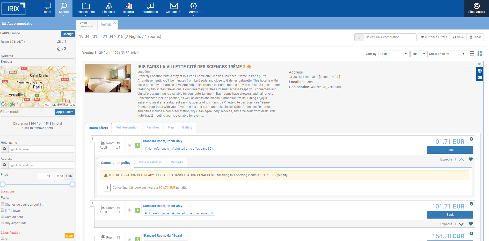 dcs plus | IRIX Travel Booking Engine Screenshots